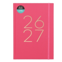 WHSmith Pink Linen A5 2026-27 Week to View Essential Mid-Year Diary ...