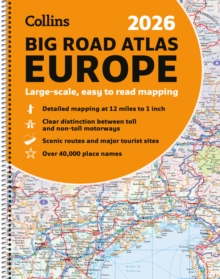 Collins 2026 Big Road Atlas Europe : Clear and Detailed Map of Europe ...