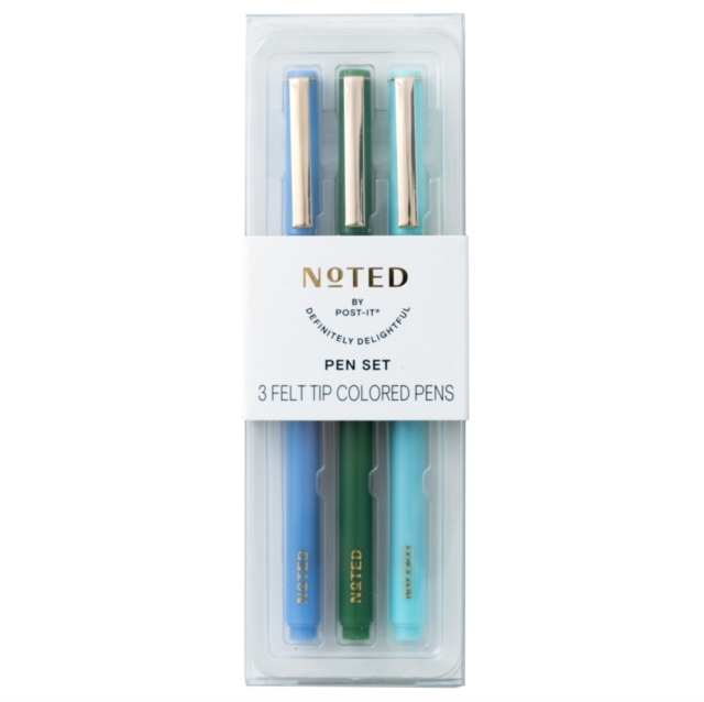 Noted by Post-it Felt Tip Pen Set Blue, Green, Turquoise 3 Pack ...