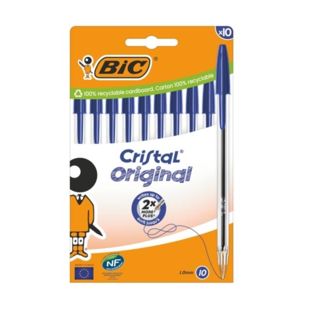 BIC Cristal Blue Ballpoint Pens 10 Pack: 3086123734746: TGJones