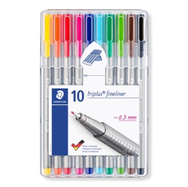 STAEDTLER triplus 0.3mm Fineliners 10 Pack: 4007817334010: TGJones