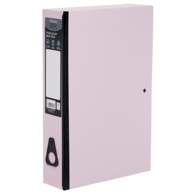 WHSmith Pastel Pink Foolscap Box File: 5013872091842: TGJones
