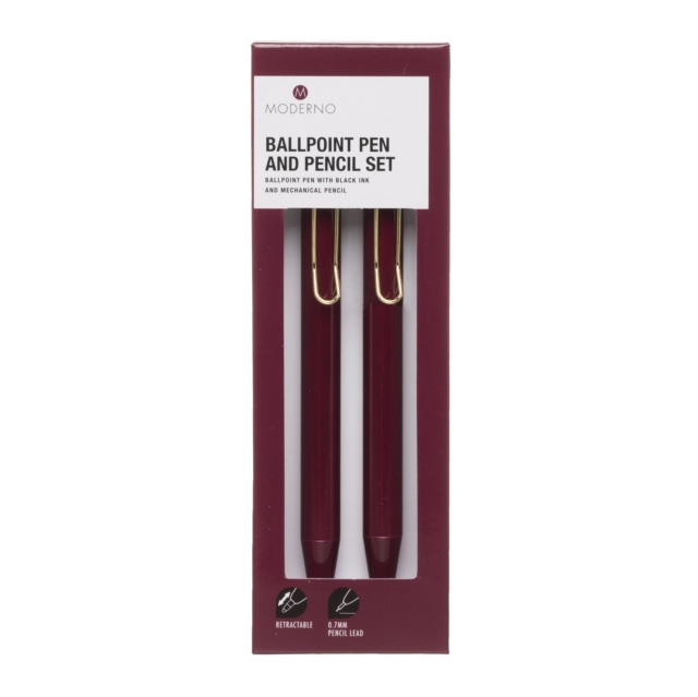 WHSmith Moderno Cherry Ballpoint Pen & Mechanical Pencil Set 2 Pack ...