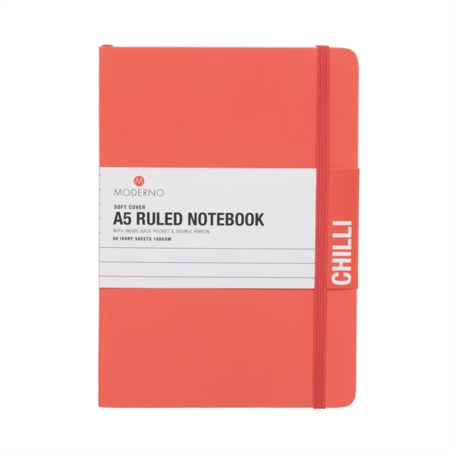 WHSmith Moderno Chilli A5 Ruled Soft Cover Notebook 88 Pages ...