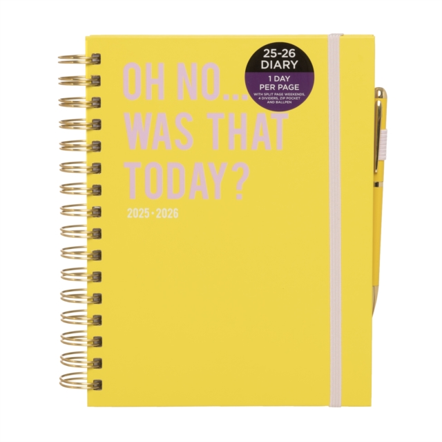 WHSmith Oh No-Was That Today? A5 2025-26 Day to Page Mid-Year Diary ...