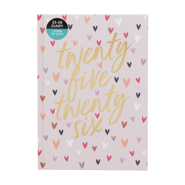 WHSmith Hearts A5 2025-26 Week to View Mid-Year Diary: 5013872169893 ...