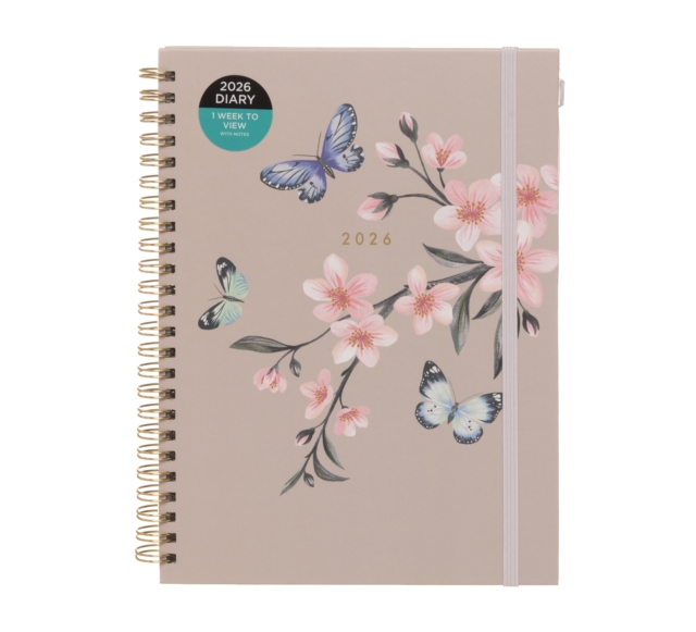WHSmith Momoka Wire Bound A5 2026 Week to View Diary with Tabs ...