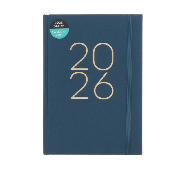 WHSmith Blue Linen A5 2026 Week to View Essential Diary: 5013872180591 ...