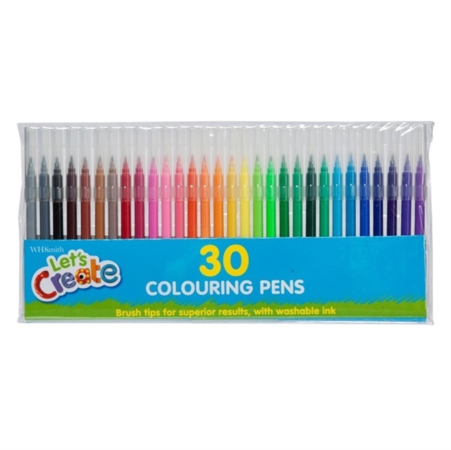 WHSmith Let's Create Felt Tip Colouring Pens 30 Pack: 5013872181376 ...