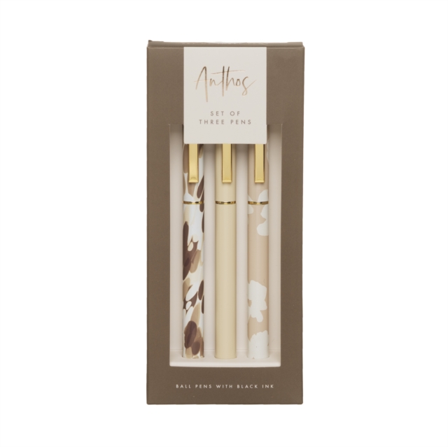 WHSmith Anthos Black Ballpoint Pens 3 Pack: 5013872182649: TGJones