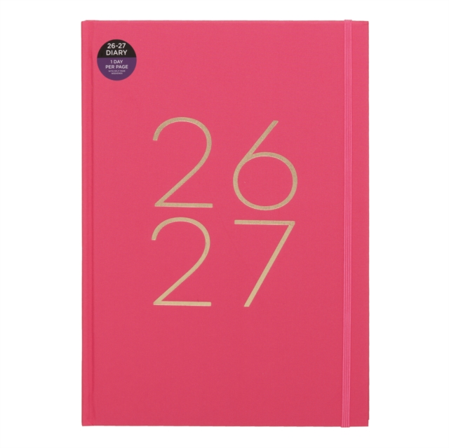 WHSmith Pink Linen A4 2026-27 Day to Page Essential Mid-Year Diary ...