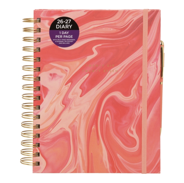 WHSmith Sunset Stone A5 2026-27 Day to Page Mid-Year Diary Organiser ...
