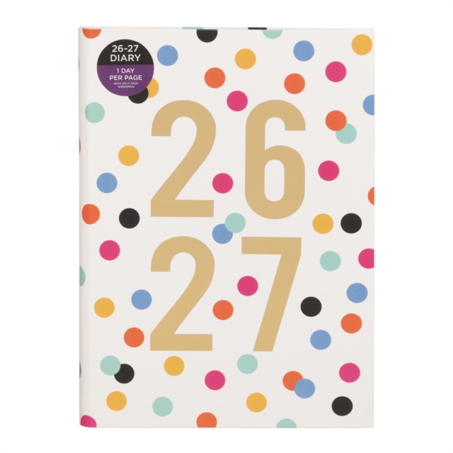 WHSmith Confetti Spots A5 2026-27 Day to Page Mid-Year Diary ...