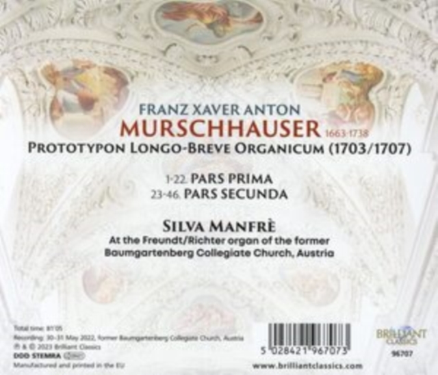 Franz Xaver Anton Murschhauser: Prototypon Longo-breve Organicum ...