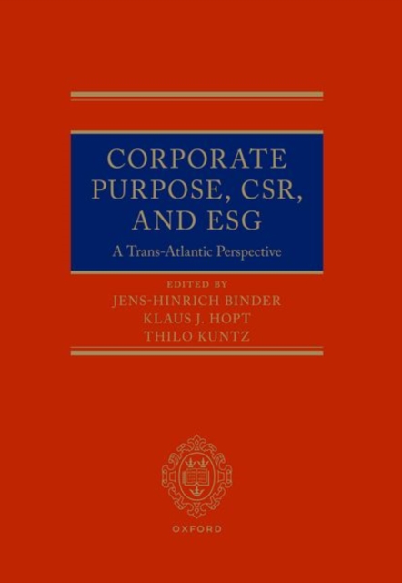 Corporate Purpose, CSR, and ESG: : 9780198912576: TGJones