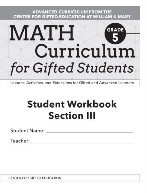 Math Curriculum for Gifted Students : Lessons, Activities, and ...