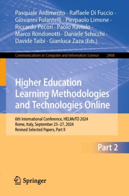 Higher Education Learning Methodologies and Technologies Online : 6th ...